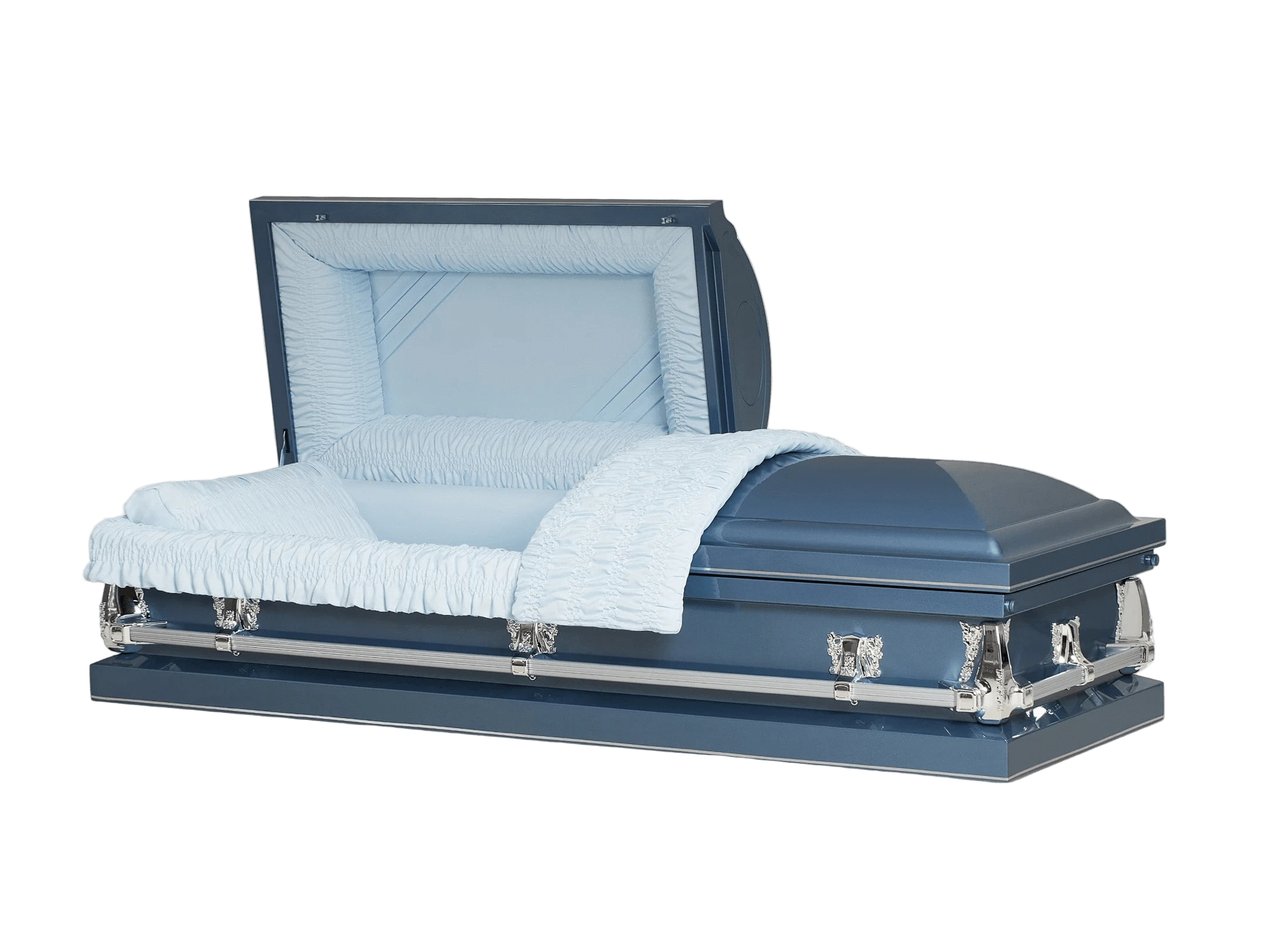 Cashmere 20-Gauge Steel Casket – Half Couch | Blue Finish – Titan Casket