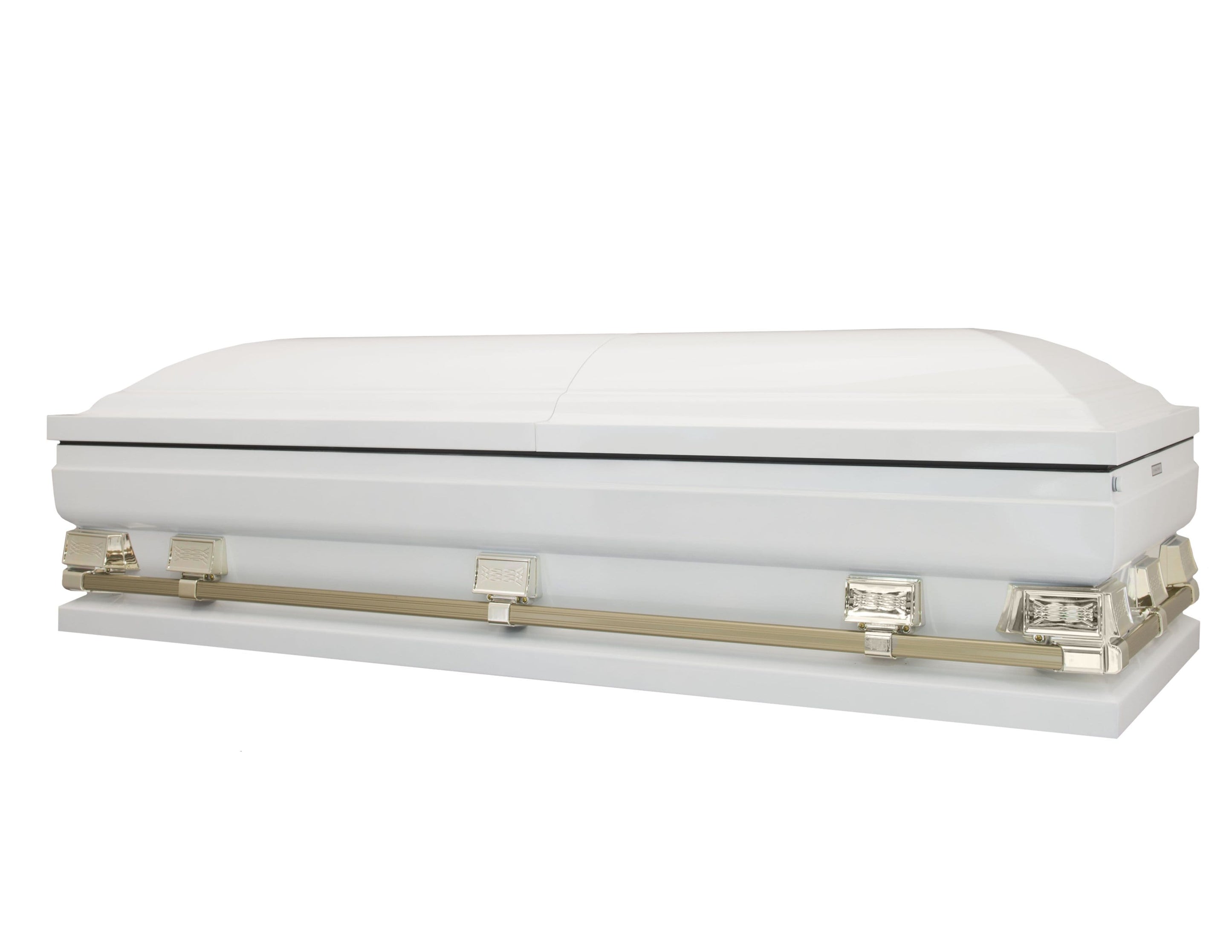 White and Gold Metal Oversize Casket (Coffin) - Titan Atlas – Titan Casket